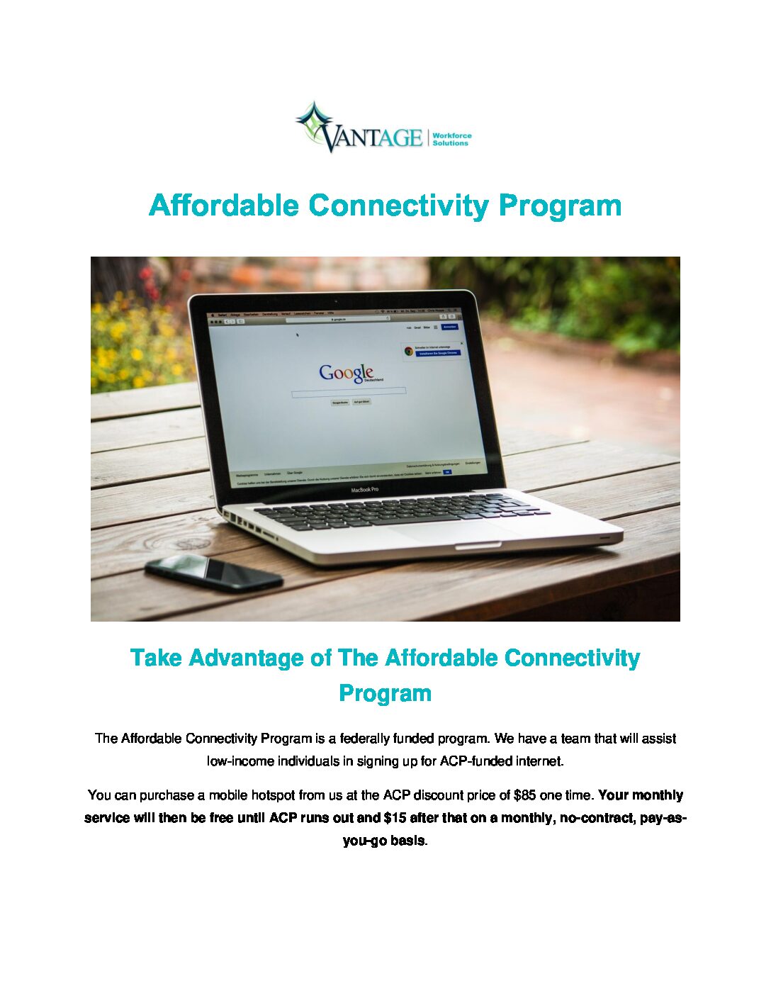 Affordable Connectivity Program – Jan 22 | VANTAGE Aging