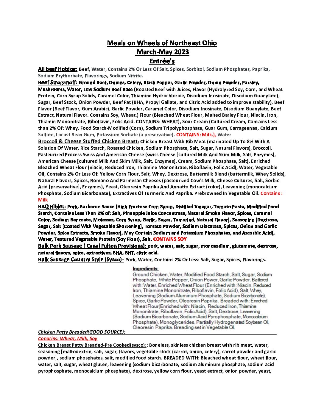 Ingredients List | VANTAGE Aging