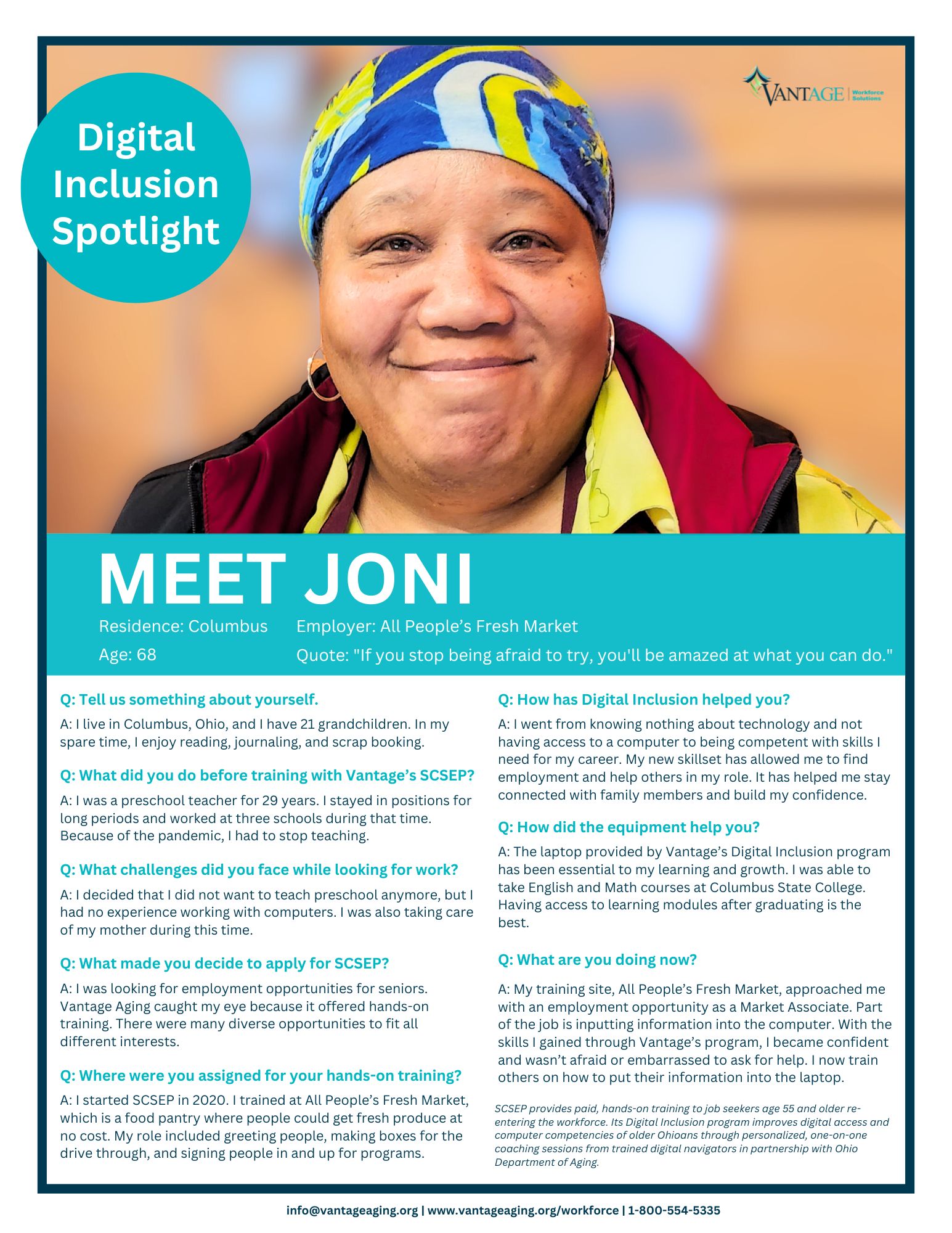 Joni spotlight | VANTAGE Aging